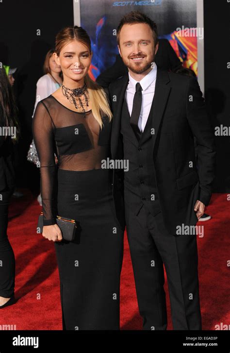 Los Angeles Ca March 6 2014 Aaron Paul And Wife Lauren Parsekian At