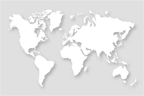 Premium Vector Vector World Map On Grey Background