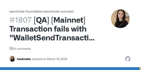 Qa Mainnet Transaction Fails With Walletsendtransactionerror