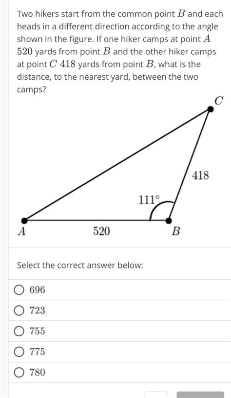 Solved Two Hikers Start From The Common Point B ﻿and Each