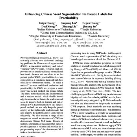 Enhancing Chinese Word Segmentation Via Pseudo Labels For Practicability Acl Anthology