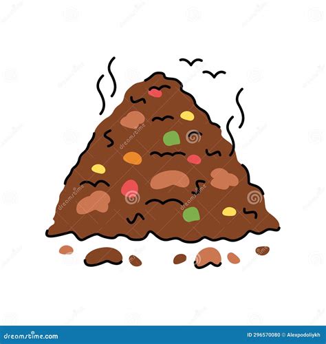 Compost Pile Color Line Icon Composting Vector Isolated Element Stock Illustration