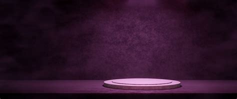 프리젠 테이션 플랫폼 스테이지 심각한 어둠과 흰색 라운드 스테이지 희미한 보라색 색상 배너 배경 제품 디스플레이 개념 디스플레이
