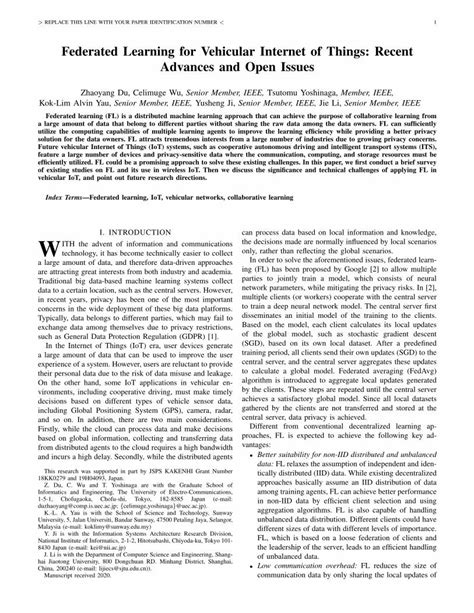 PDF Federated Learning For Vehicular Internet Of Things MEC