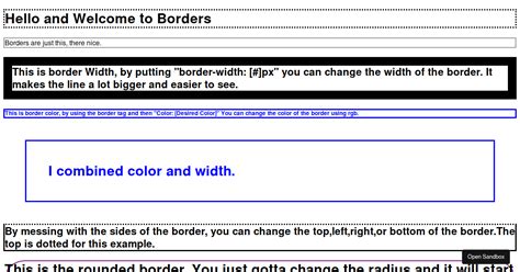 Borders Codesandbox