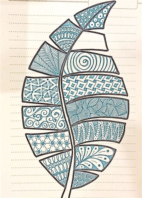 나뭇잎에 고사리꼴 문양 도안입니다 젠탱글 패턴 젠탱클 패턴 젠탱글 그림