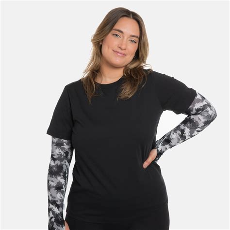 Grey Camo Arm Sleeves With Thumbhole Adult Crazyarms