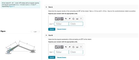 Solved At The Instant 40 Crank Ab Rotates With An