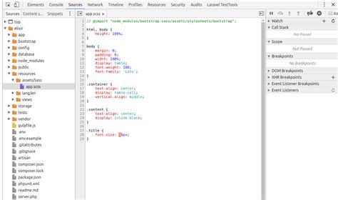 Editar Archivos Sass En Laravel Con Chrome Developer Tools