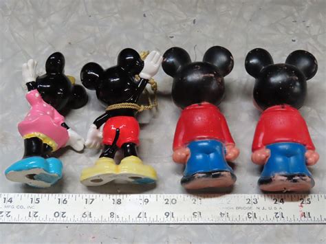 Pair Of Mickey And Minnie Mouse Ceramic Figurines Vintage Mickey