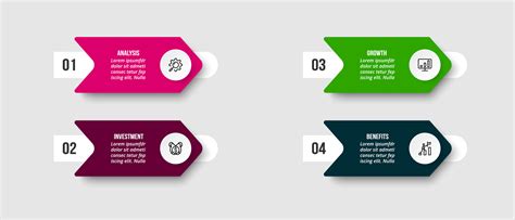 Arrow Label Infographic Template With Workflow Vector Art At