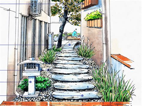 禅毓园西北师范大学大学生艺术教育中心庭院景观设计 刘勇手绘 站酷ZCOOL