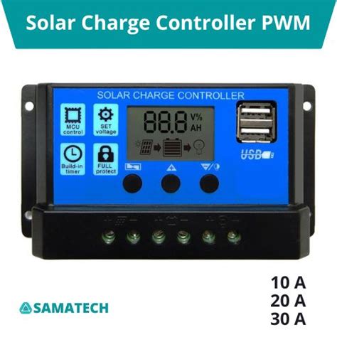 Jual Solar Charge Controller SCC PWM Pengisi Daya Surya 10A 20A 30A 12V 24V Shopee Indonesia