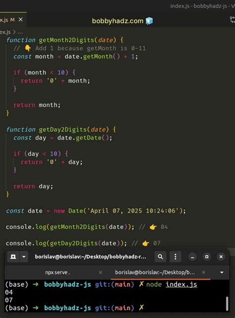 Get Month And Date In Digit Format In Javascript Bobbyhadz