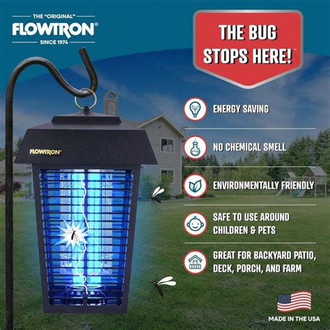 FLOWTRON Flowtron Bug Zapper 1 Acre Of Outdoor Coverage With Powerful 40W Bulb 5600V Instant