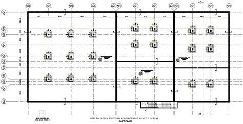 Additional Reinforcement And Raft Plan Details In Autocad Dwg File
