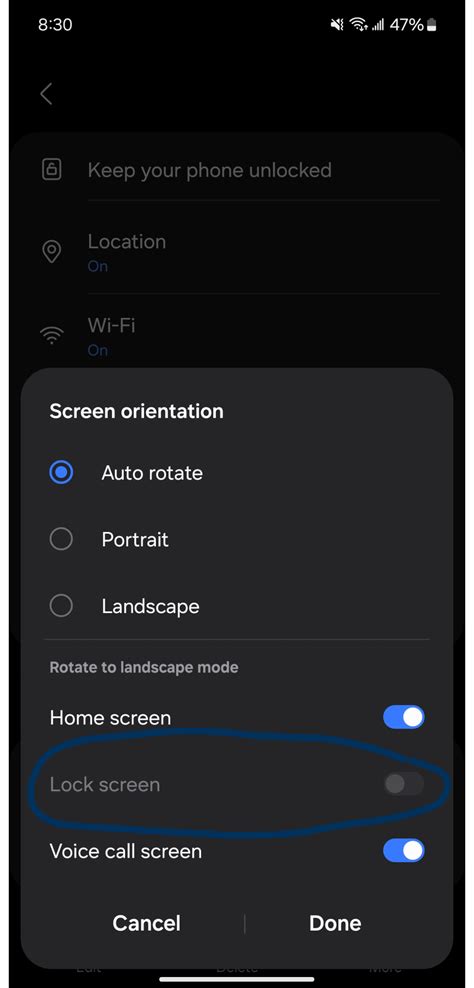 Lock Screen Rotation Routine DISABLED R Oneui