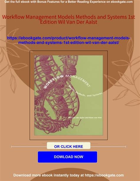 Workflow Management Models Methods And Systems 1st Edition Wil Van Der Aalst Pdf