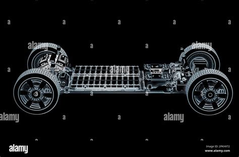 3d Rendering Ev Car Or Electric Vehicle Structure With Pack Of Battery