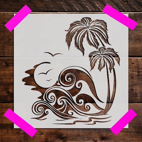 Beach Stencils Etsy