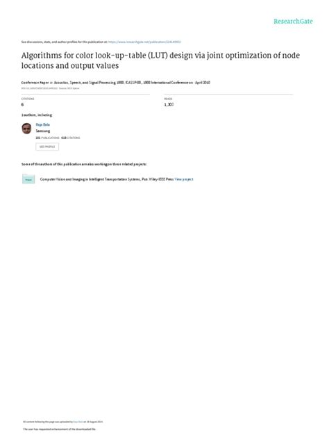 Algorithms For Color Look Up Table Lut Design Pdf Mathematical Optimization Matrix