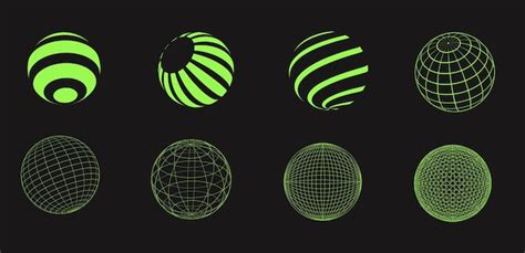 Premium Vector Set Of Wireframe Shapes Cyber Neo Futuristic Grids D Mesh Objects And Shapes