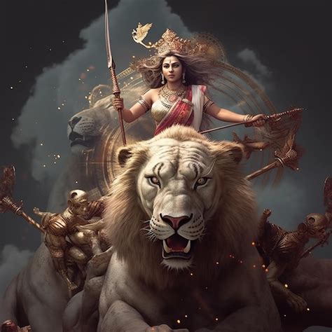 Premium Ai Image Maa Durga Generative Ai