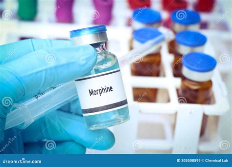 Morphine In A Vial Narcotics Are Dangerous To Health Stock Image