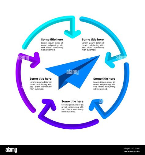 Infographic Template With 5 Options Or Steps Paper Plane Can Be Used