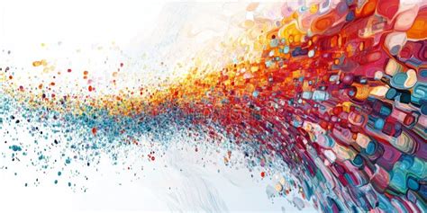 Vibrant Abstract Digital Art With Dynamic Colorful Patterns Stock