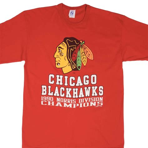 Vintage Nhl Chicago Blackhawks 1990 Champions Tee Shirt Size Xl Made I