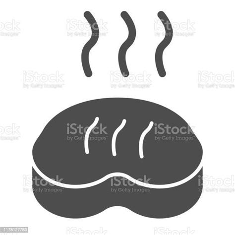 고기 스테이크 솔리드 아이콘입니다 흰색에 격리된 음식 벡터 그림입니다 웹 및 응용 프로그램을 위해 설계된 구운 험 글리프 스타일 디자인 Eps 10 10에 대한 스톡 벡터