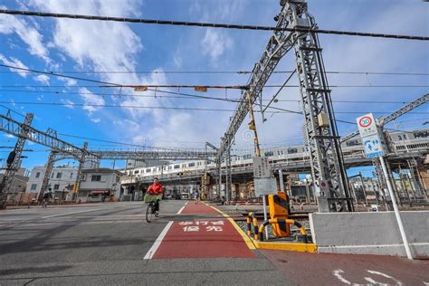 Urban Railway Intersection With Overpasses And Road Traffic Tokyo Dec 8 2024 Editorial Stock