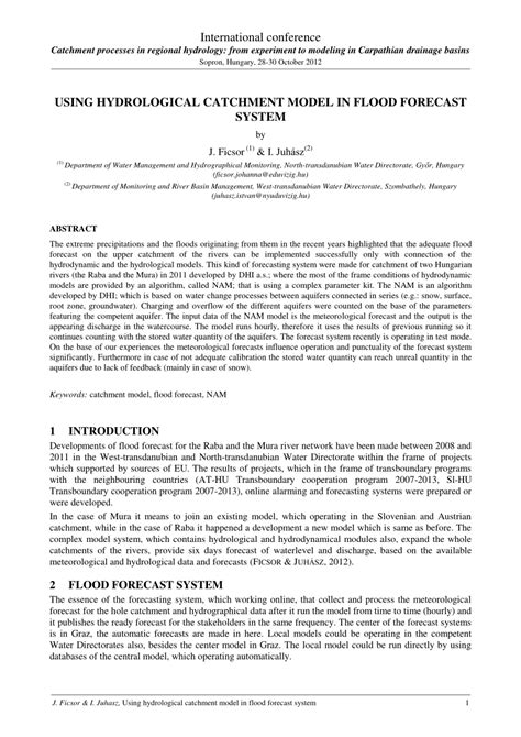 Pdf Using Hydrological Catchment Model In Flood Forecast System