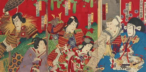 Lot A Ukiyo E Triptych