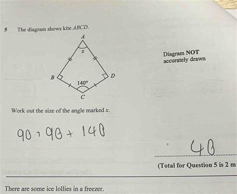 Solved 5 The Diagram Shows Kite Abcd Diagram Not Accurately Drawn