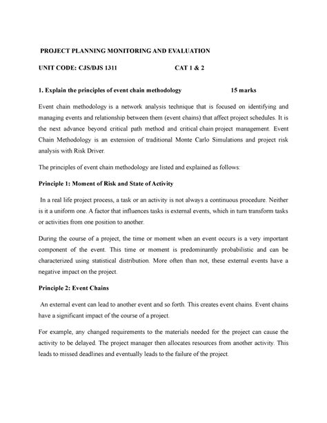 Project Planning Monitoring And Evaluation Djs 1311 Project Planning Monitoring And Evaluation