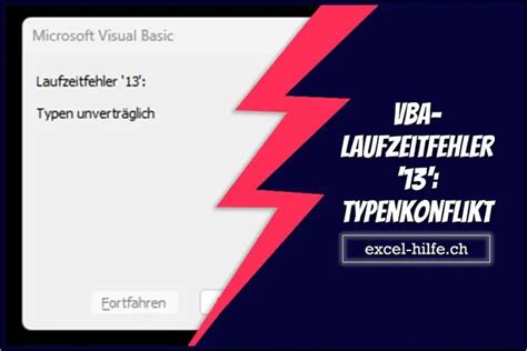Vba Laufzeitfehler ‚13‘ Typenkonflikt Excel Hilfe Ch
