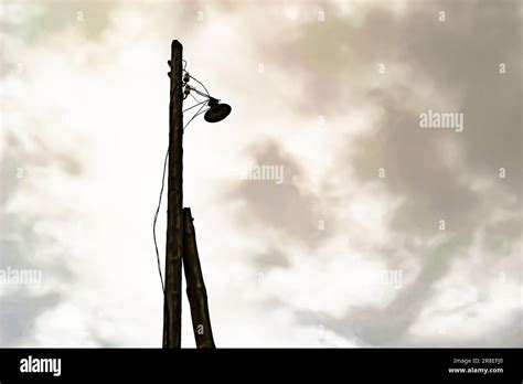 Power Electric Pole With Line Wire On Colored Background Close Up Photography Consisting Of