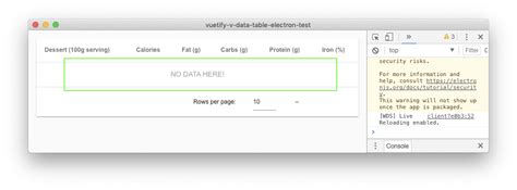 [bug report] v data table using v slot body no data text not show in electron vue · issue 8660
