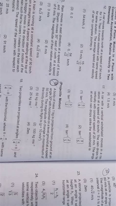 two projectiles are projected at angles projectile motion 18 a body of