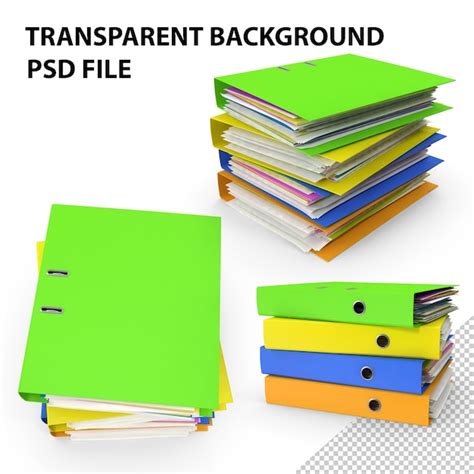 premium psd pile of paper files archive stack png