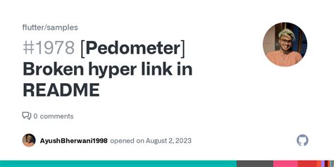 [pedometer] broken hyper link in readme · issue 1978 · flutter samples