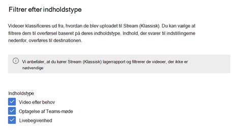 Vejledning Til Overførsel Af Data Fra Stream Klassisk Til Stream På