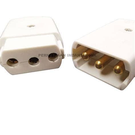 Electrical 3 Pin Plug And Socket Shrouded Connector Converter Adaptor Male And Female 10amp Bs5733
