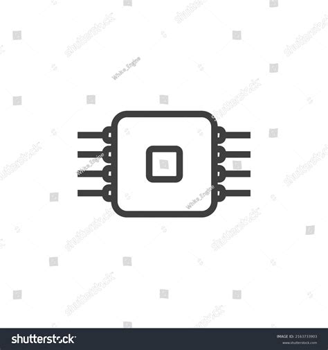 Vector Sign Computer Chip Symbol Isolated Stock Vector Royalty Free 2163733903 Shutterstock