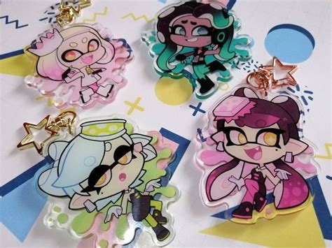 Splatoon Marina Pearl Callie Marie Acrylic Charm Etsy Callie And Marie Acrylic Charms