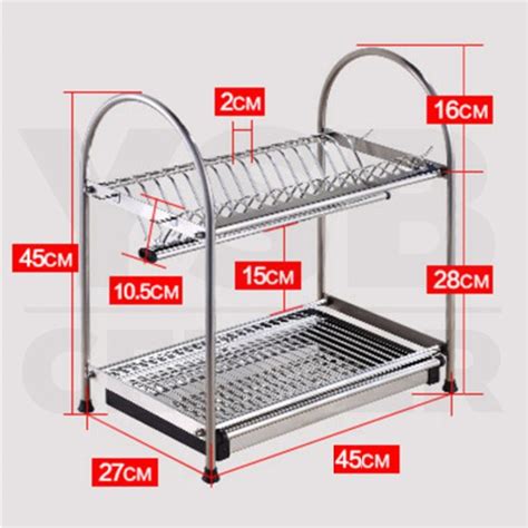 ที่คว่ำจาน ที่คว่ำจานสแตนเลส304 แบบ 2 ชั้น กว้าง 45 Cm Ysb Intertrade Thaipick