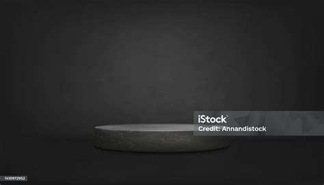 어두운 시멘트 벽 질감 배경에 스튜디오 룸에서 3d 연단 검은 대리석 벡터 최소 모형 배너 로프트 디자인 배경 제품 Presentatio에 대한 검은 콘크리트의 빈 갤러리
