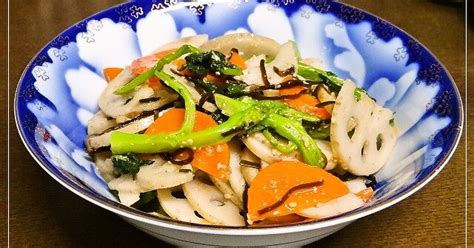 蓮根と菜花の塩昆布ごま酢和え By みどふぁどベシ 【クックパッド】 簡単おいしいみんなのレシピが326万品